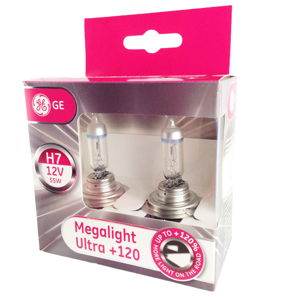 Pack 2 H7 Bulbs GE Megalight Ultra + 120 - YakaEquiper.com