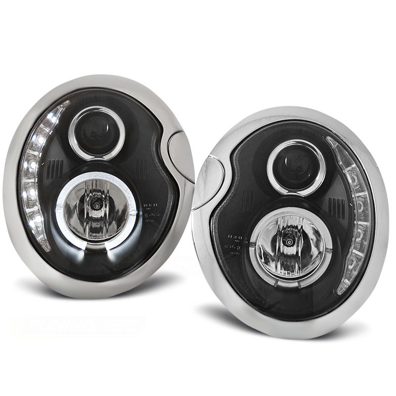 Mini R50 52 53 Angel Eyes 01 06 Scheinwerfer Schwarz YakaEquiper