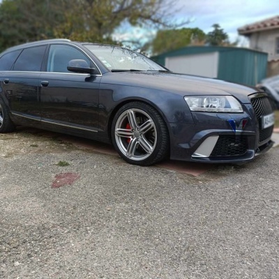 Front bumper AUDI A6 C6 04-11 - Look RS6 - Black - YakaEquiper.com