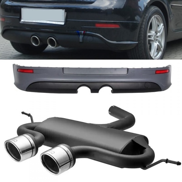 Pare choc arriere + echappement VW Golf 5 (V) look R32 - double sortie ...